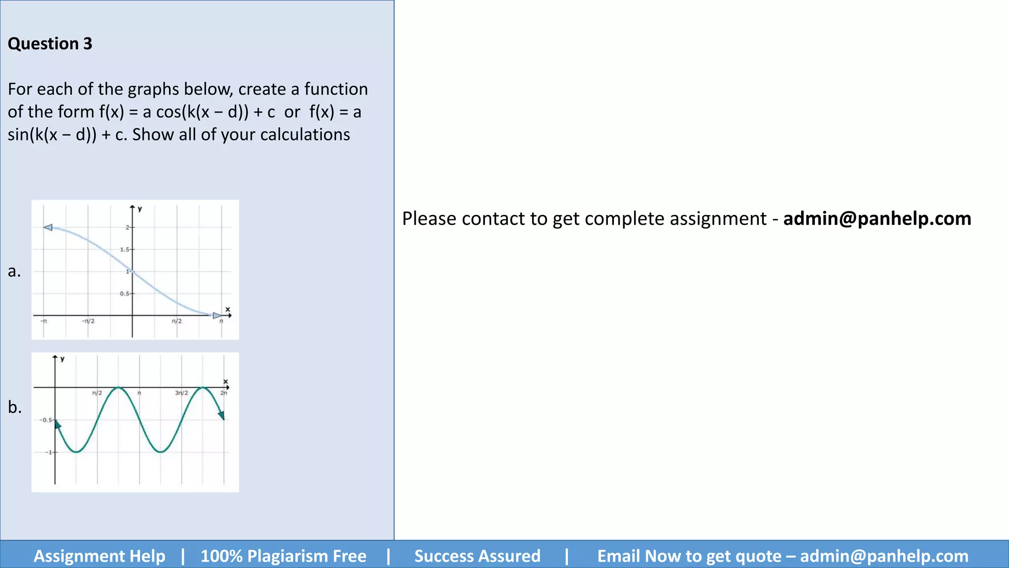 Trigonometric Functions and Graphs Assignment-Advance Function - VHS ...