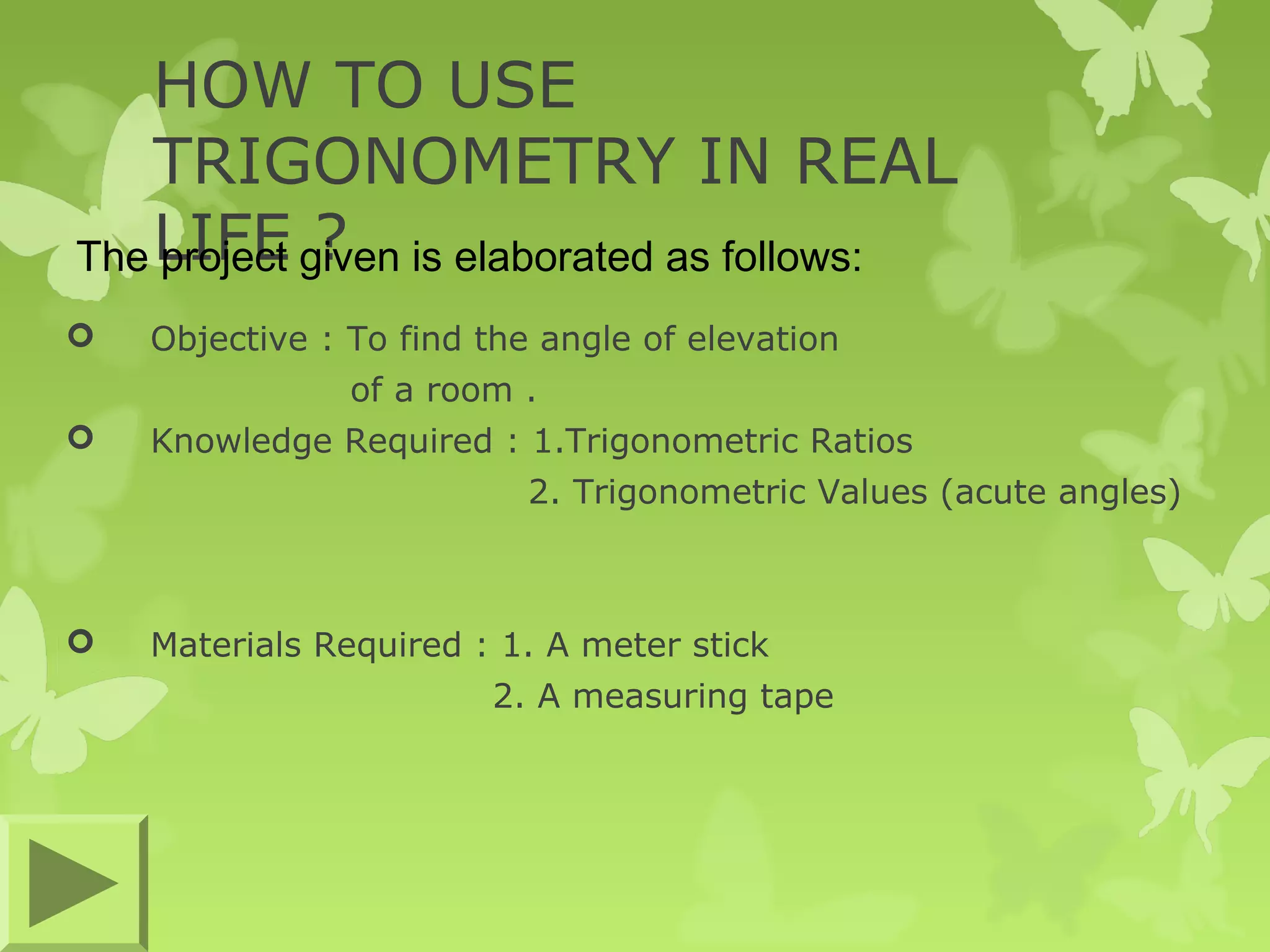 Trignometry in daily life | PPT