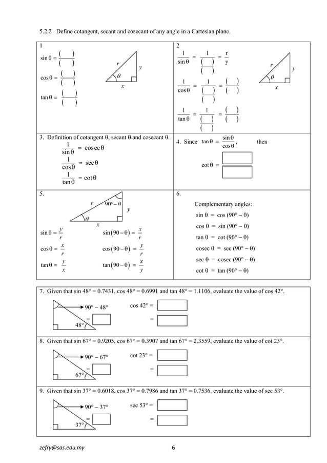 Trigo functions | PDF | Physics | Science