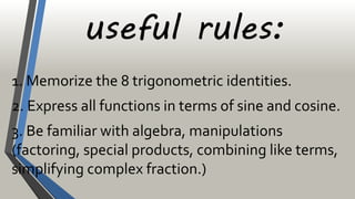 Trigonometric identities | PPTX