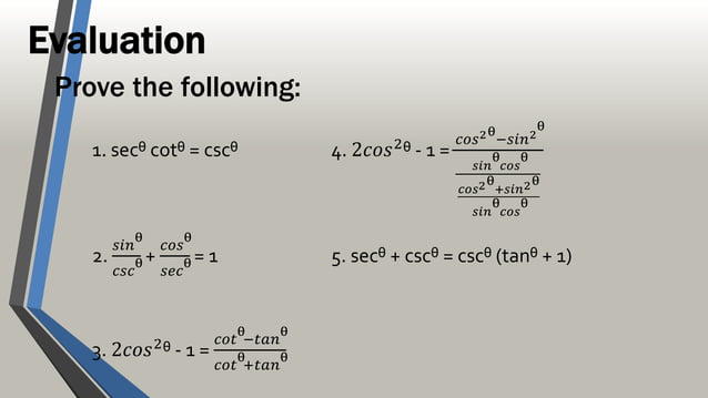 Trigonometric identities | PPTX