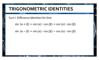 Trigonometric Identities and Propertiesss | PPT