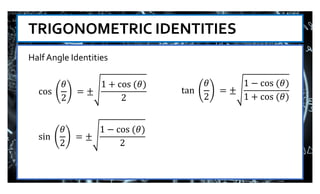 Trigonometric Identities and Propertiesss | PPT