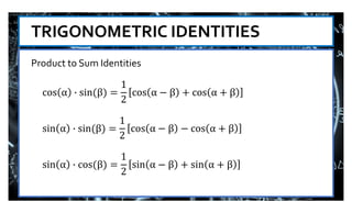 Trigonometric Identities and Propertiesss | PPT