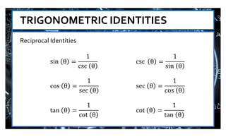 Trigonometric Identities and Propertiesss | PPT
