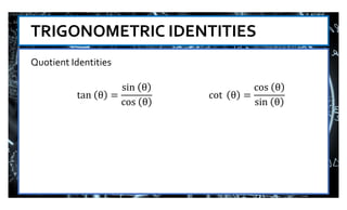 Trigonometric Identities and Propertiesss | PPT