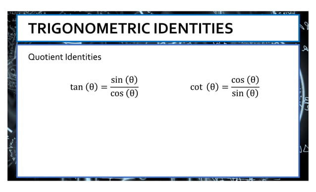 Trigonometric Identities and Propertiesss | PPT