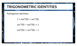 Trigonometric Identities and Propertiesss | PPT