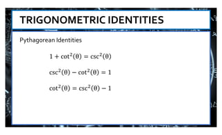 Trigonometric Identities and Propertiesss | PPT