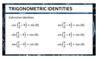 Trigonometric Identities and Propertiesss | PPT