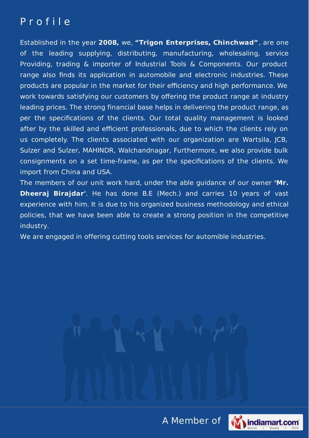 Trigon Enterprises, Pune, Solid Carbide End Mill Cutter | PDF