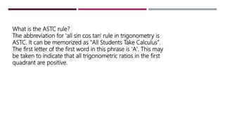 Trigonometery part 2 | PPTX | Physics | Science