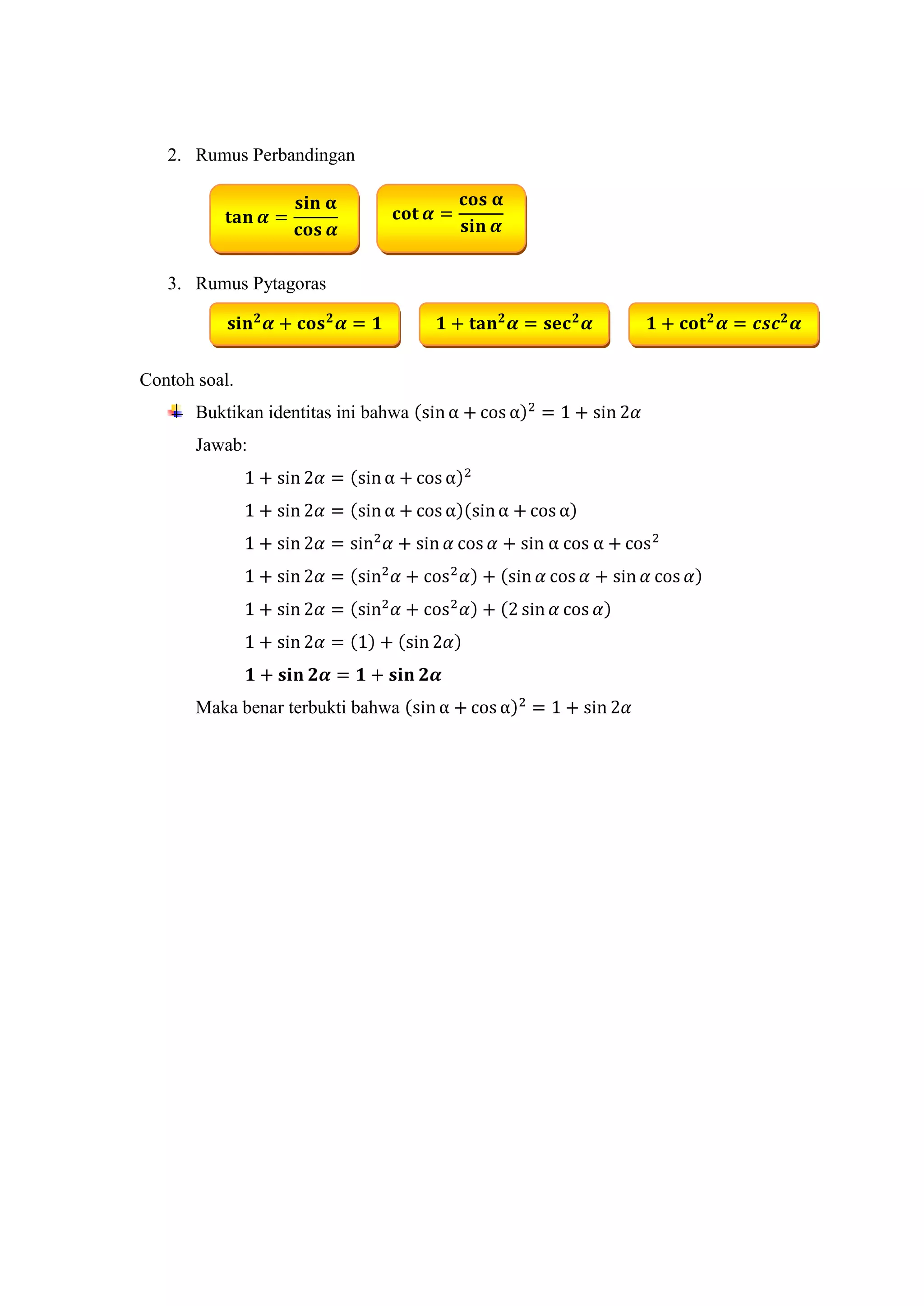 Trigonometri rumus & conso | DOCX