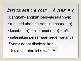 Trigonometri 3-(bentuk cos x + sin x) | PPT