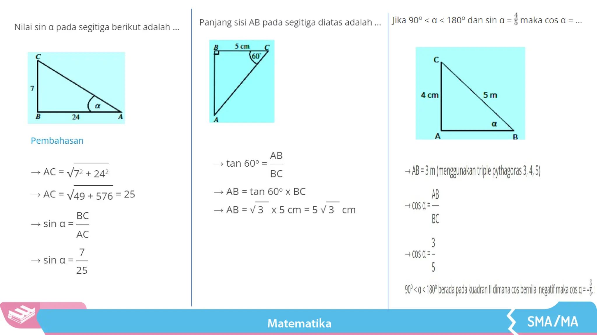 Materi trigonometri kelas XI SMA kurikulum merdeka | PPTX