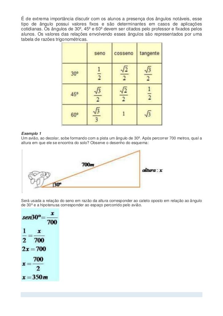 Trigonometria exercicios resolvidos