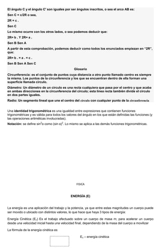 Trigonometria y fisica | DOCX