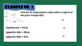 Six trigonometric ratio for right triangle | PPTX