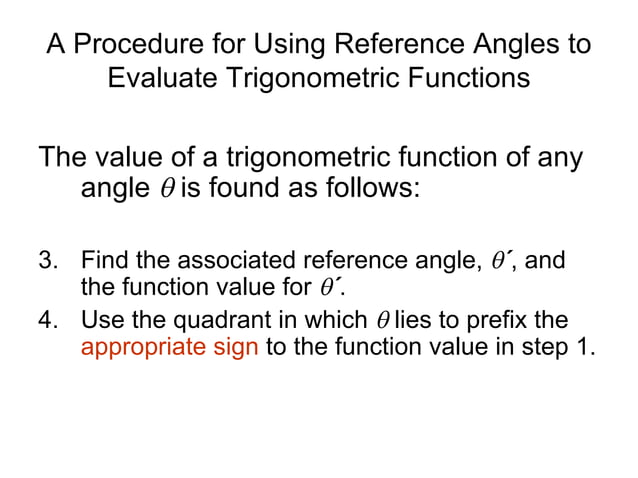 Trigonometric Function Of Any Angle | PPT