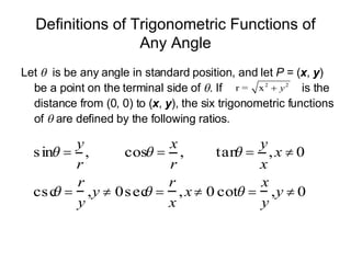 Trigonometric Function Of Any Angle | PPT