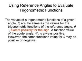 Trigonometric Function Of Any Angle | PPT