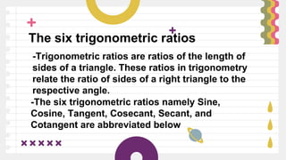 Trigonometric-Ratios grade power point presentation | PPT