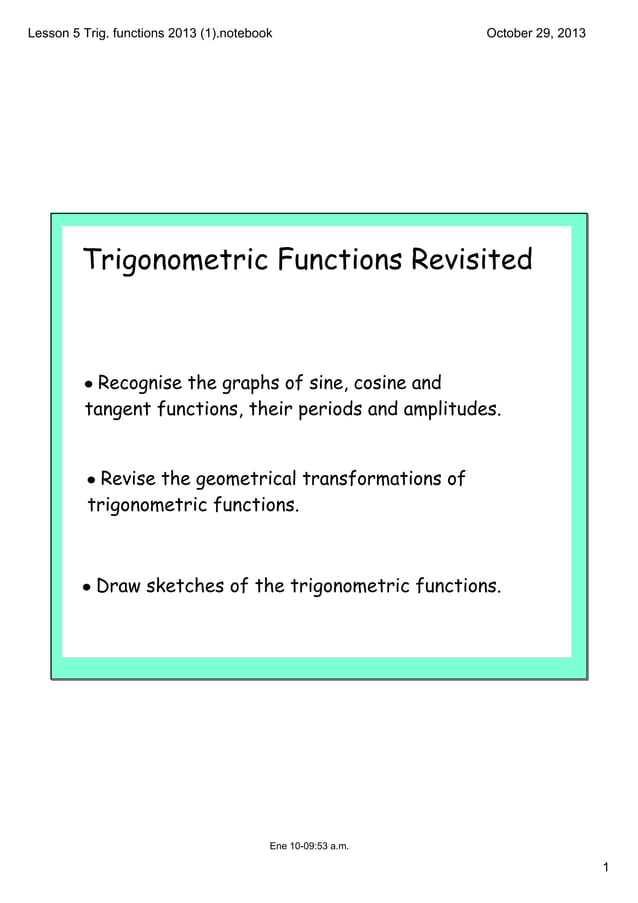 IB SL Trigonometric functions | PDF | Physics | Science