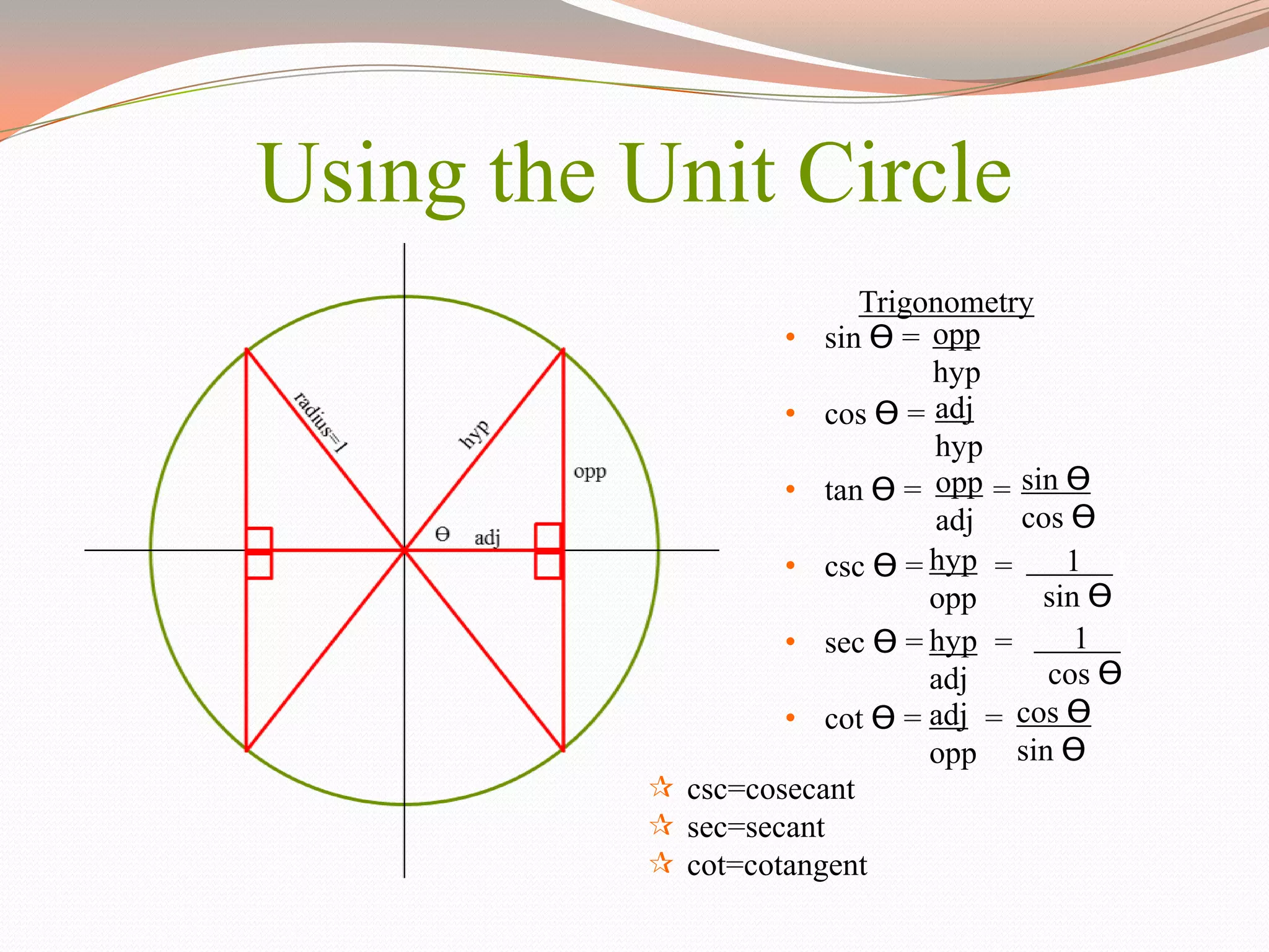 Trigonometric functions - PreCalculus | PPTX