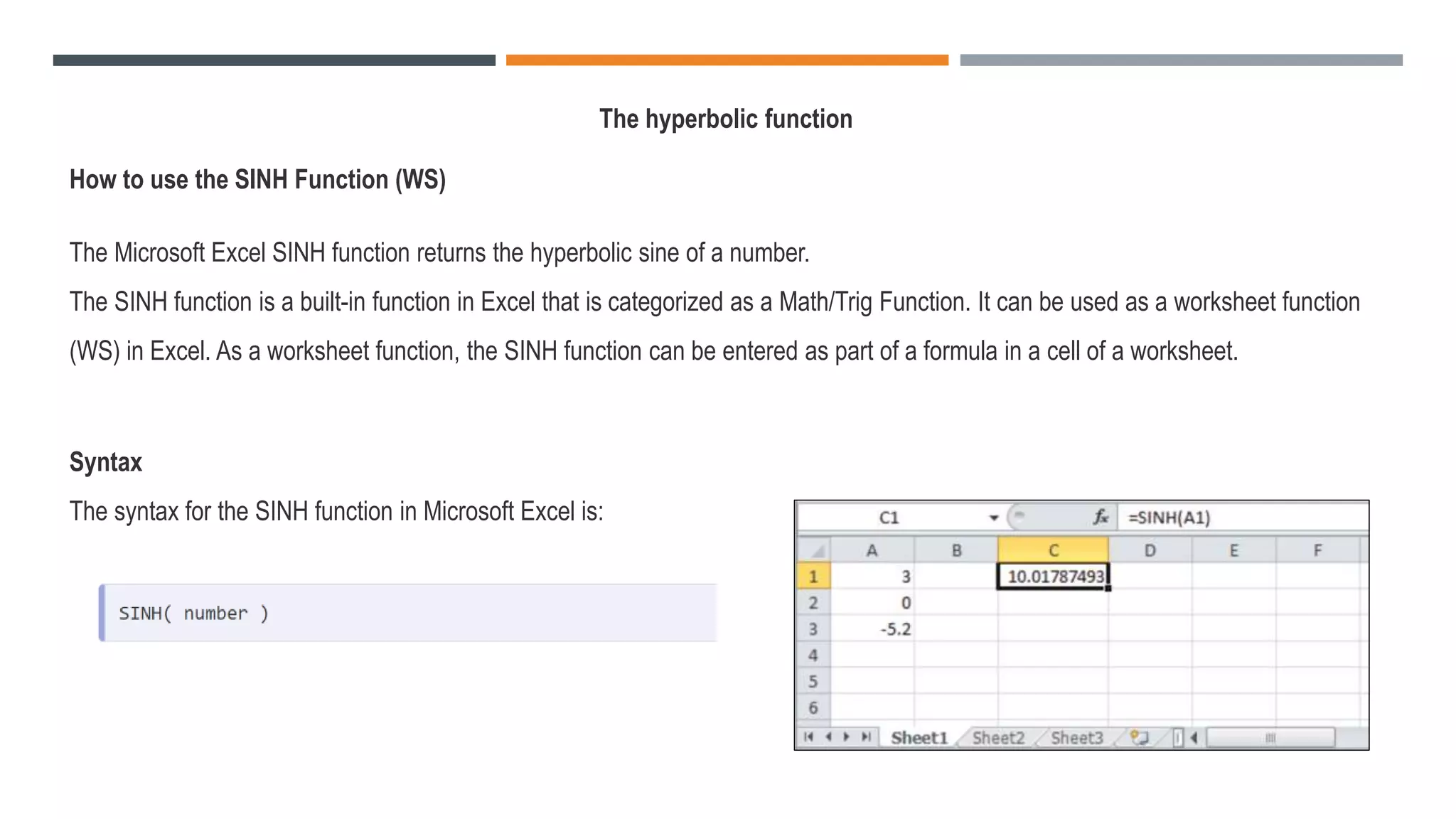 Trigonometric Hyperbolic Functions With Invers And Sum Function Ppt