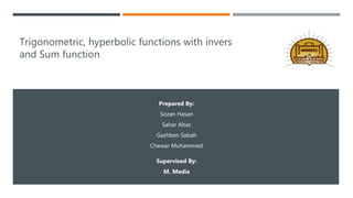 Trigonometric, hyperbolic functions with invers and sum function | PPT
