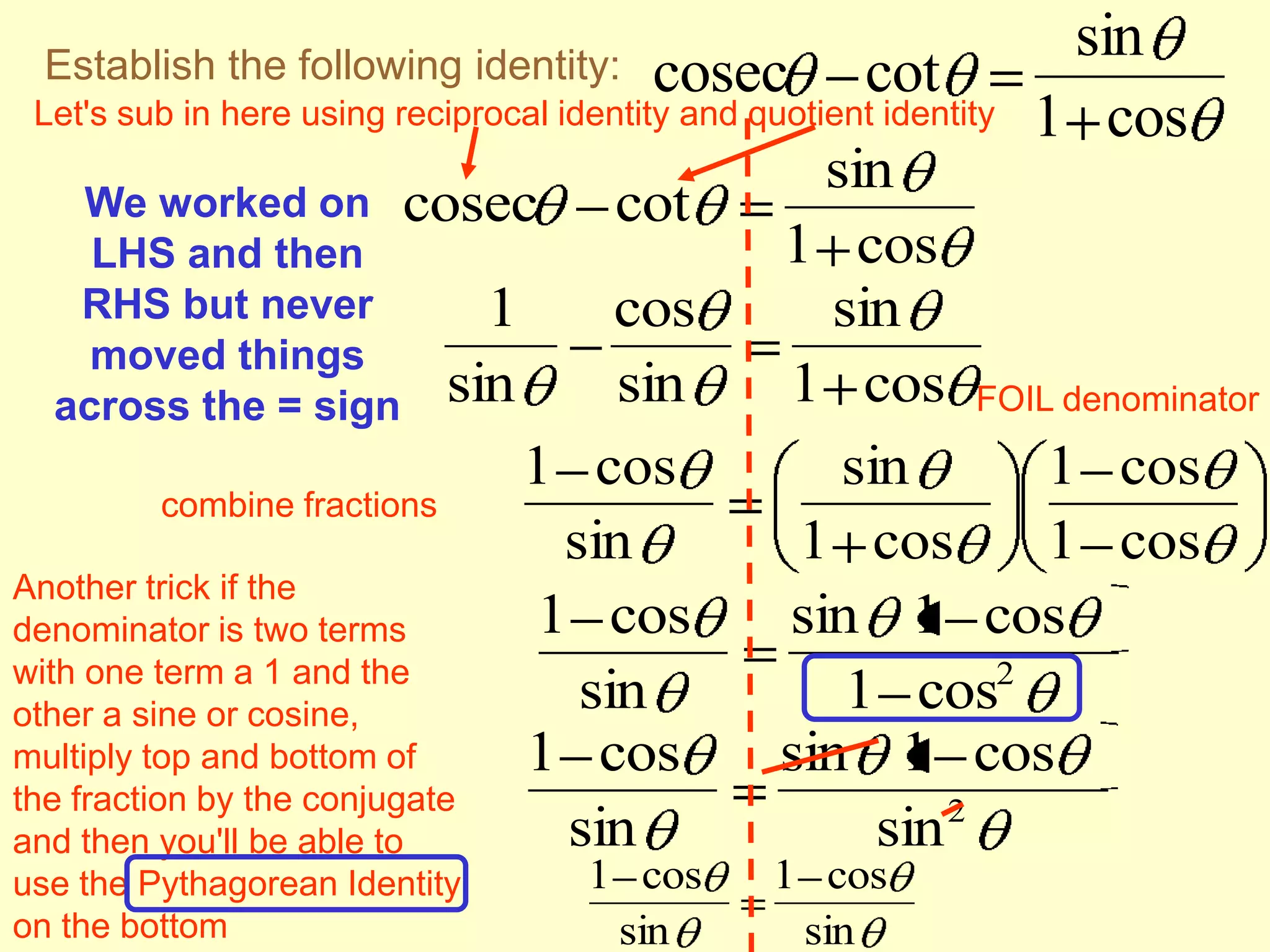 Trigonometric Identities Lecture | PPTX