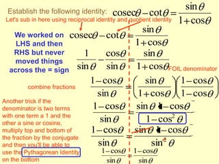 Trigonometric Identities Lecture | PPTX