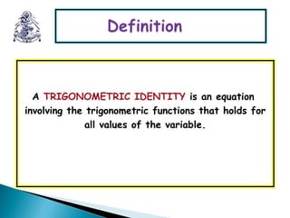 Trigonometric identities | PPT