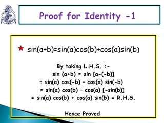 Trigonometric identities | PPT