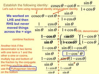 Trigonometric identities simplify | PPT