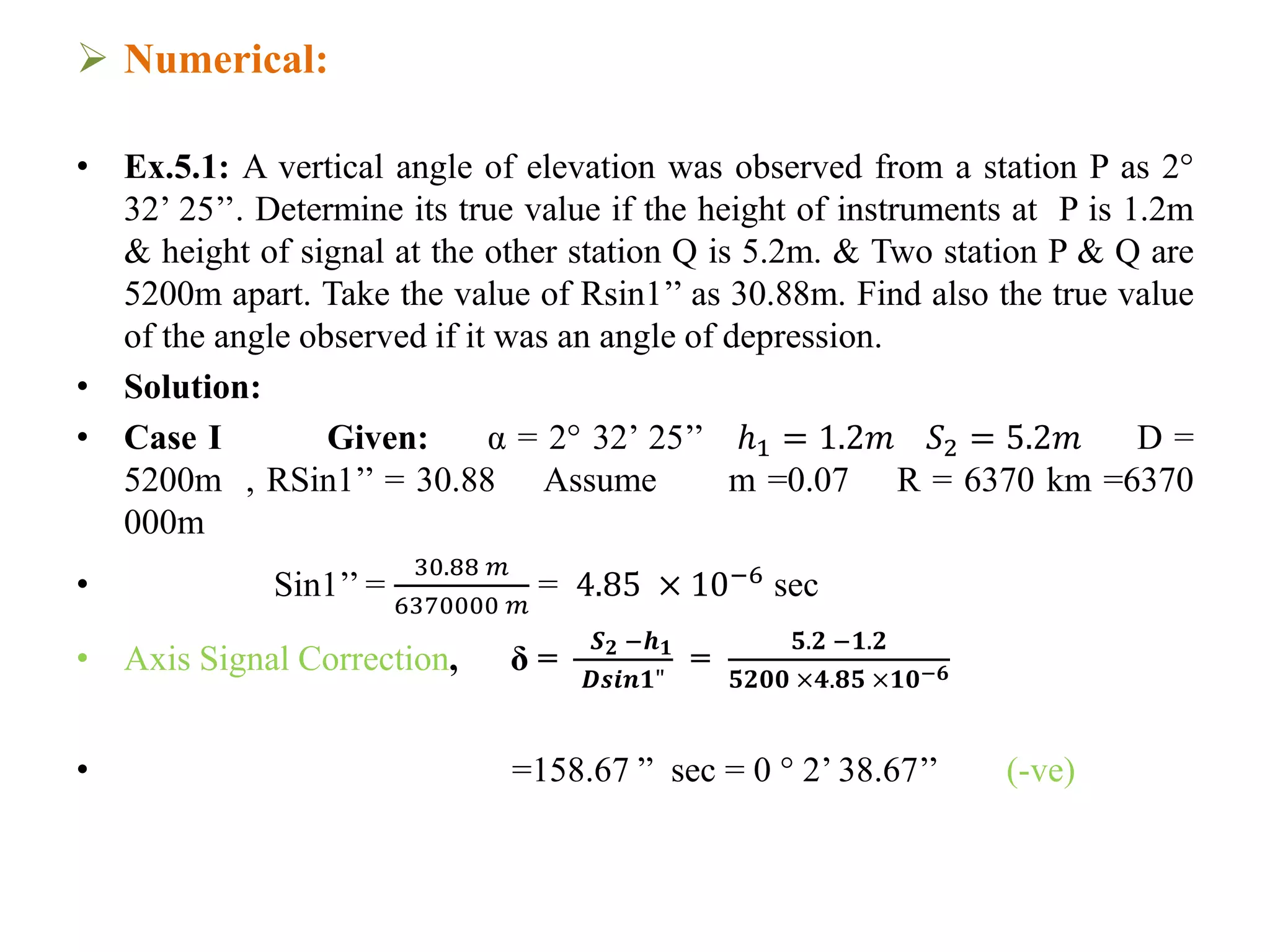 Trigonometric leveling 05 | PPTX