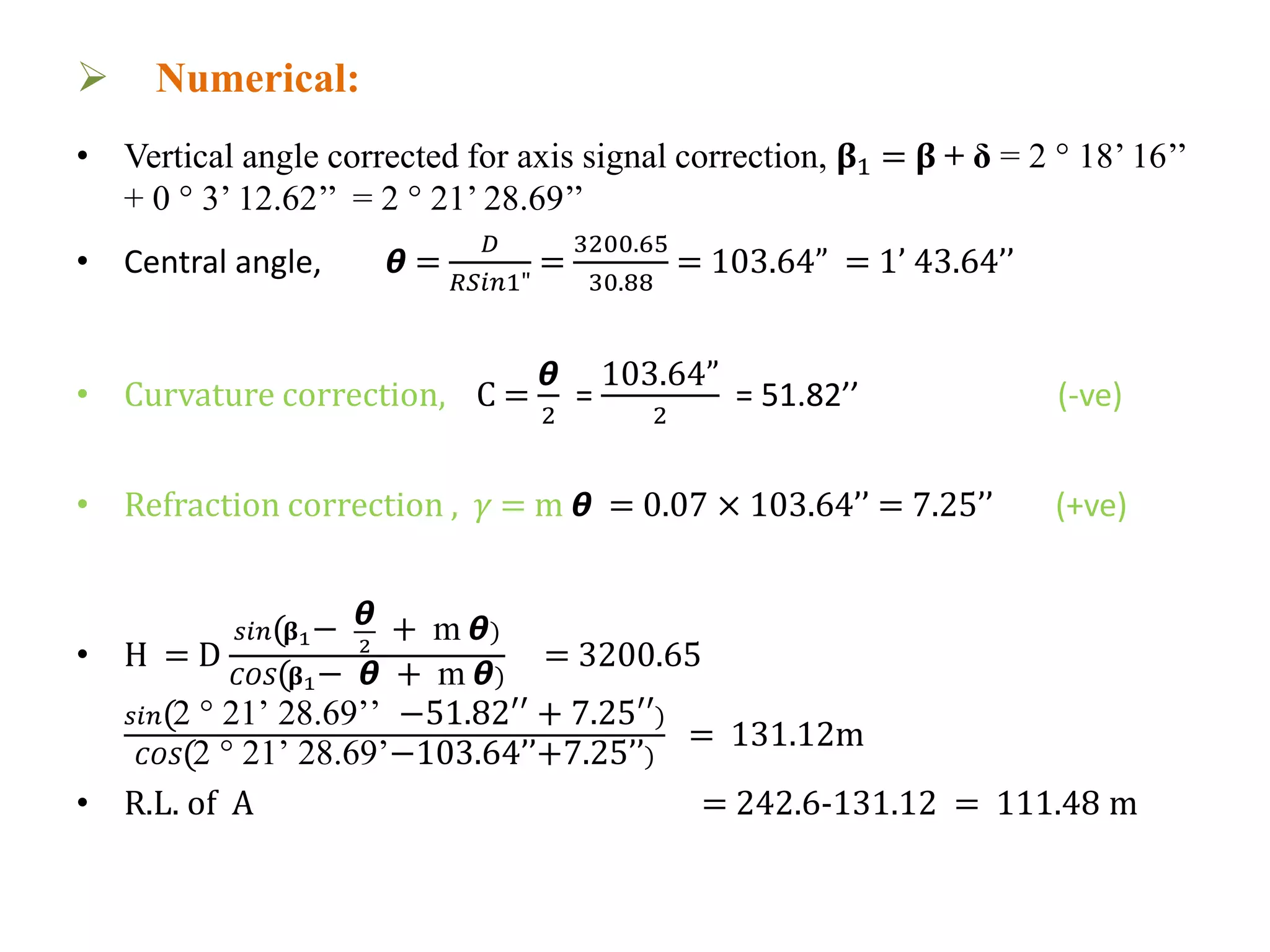 Trigonometric leveling 05 | PPTX
