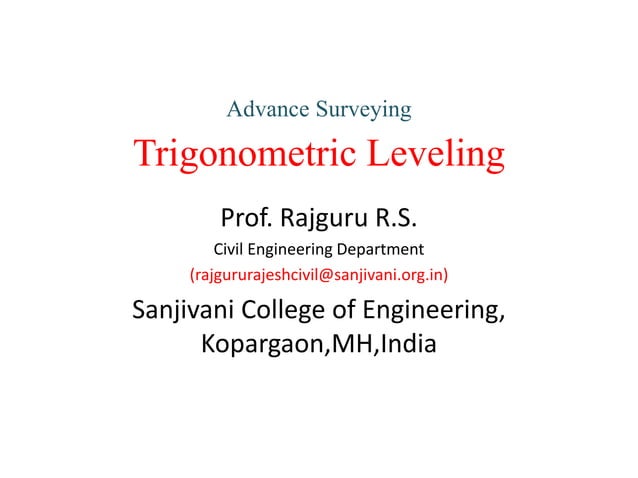 Trigonometric leveling 05 | PPTX | Geology | Science