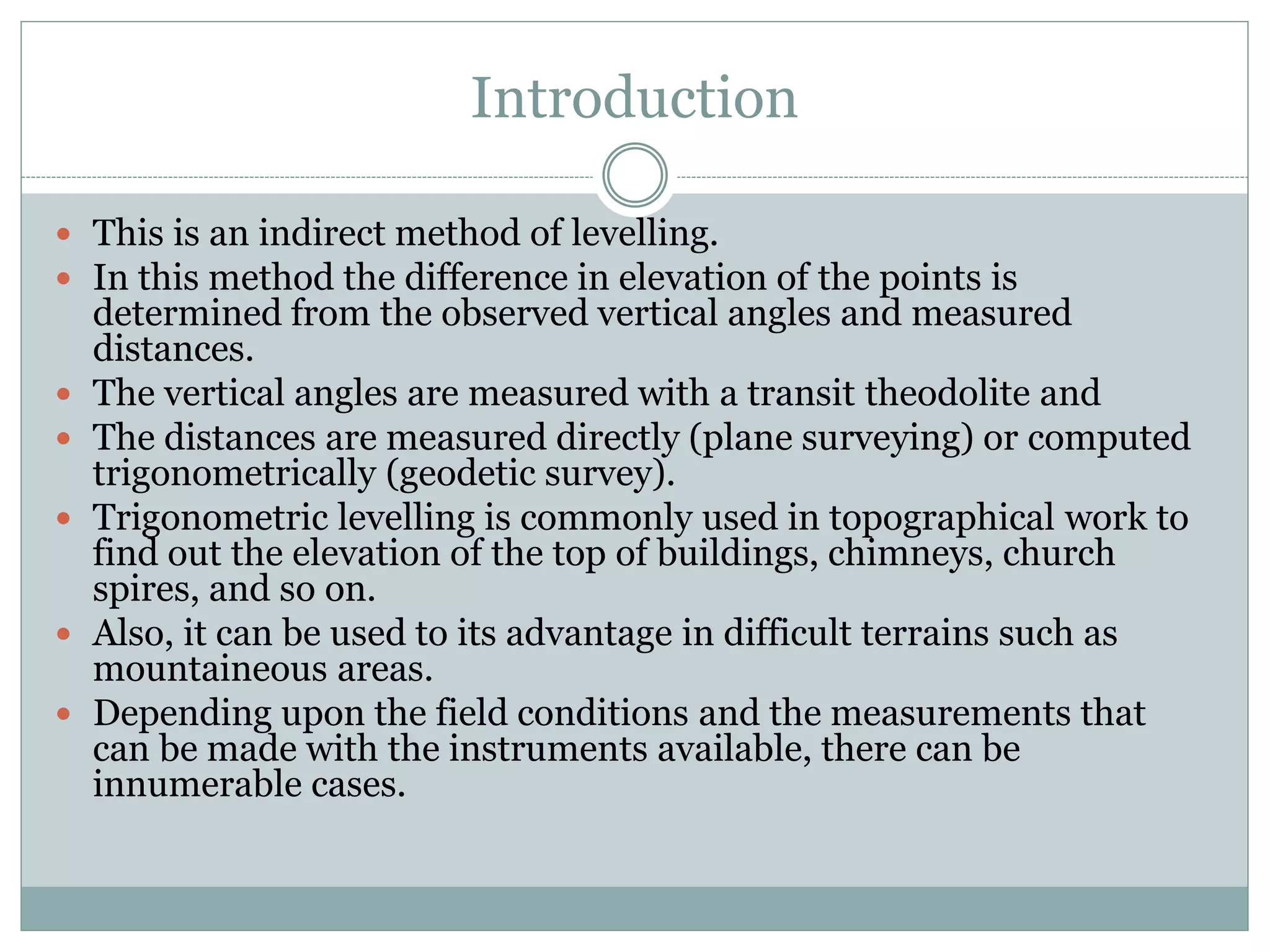 Trigonometric levelling | PPTX