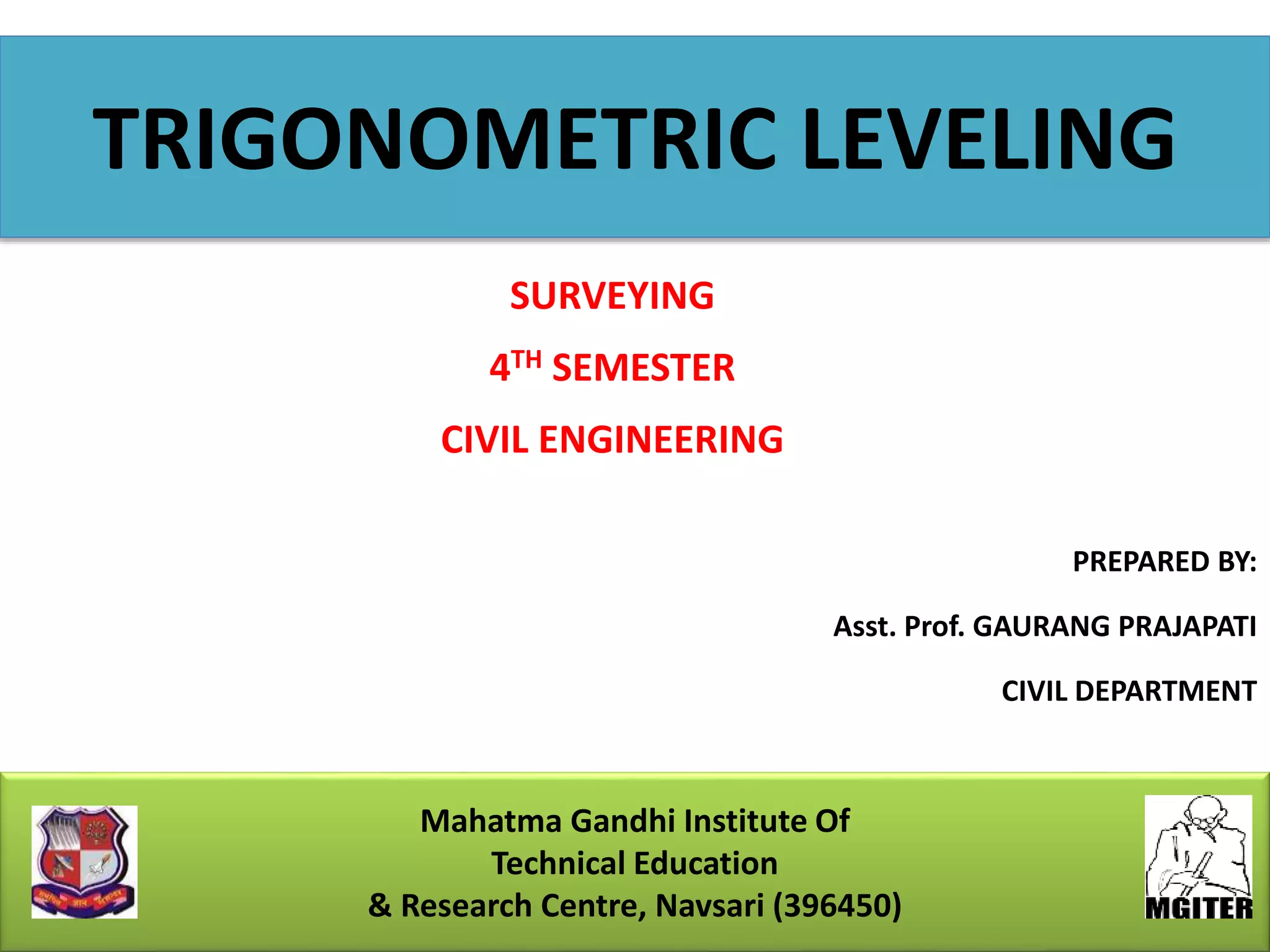 Trigonometric levelling | PPTX
