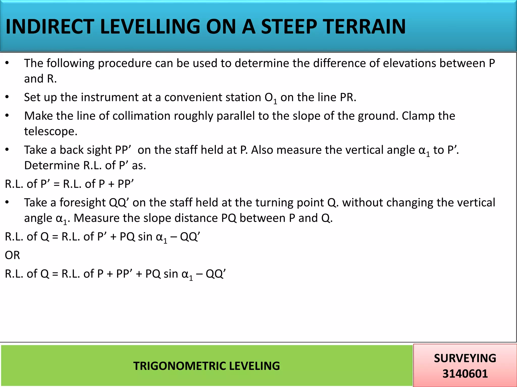 Trigonometric levelling | PPTX