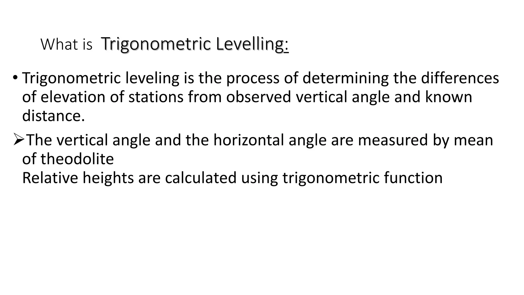 Trigonometric Levelling theory | PDF