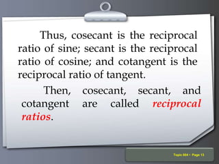 Trigonometric ratios | PPTX