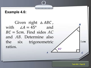 Trigonometric ratios | PPTX