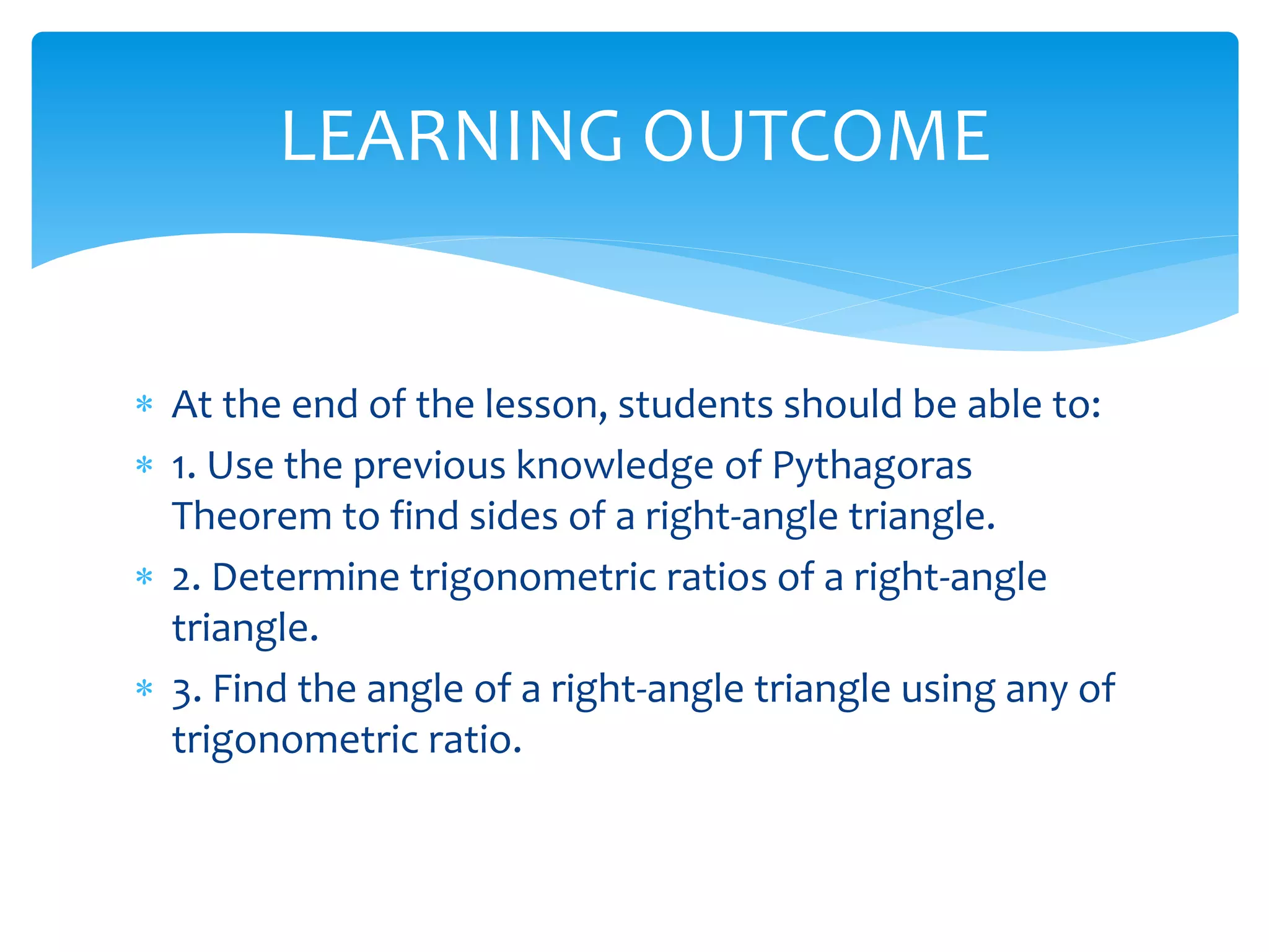 Trigonometric ratios | PPTX