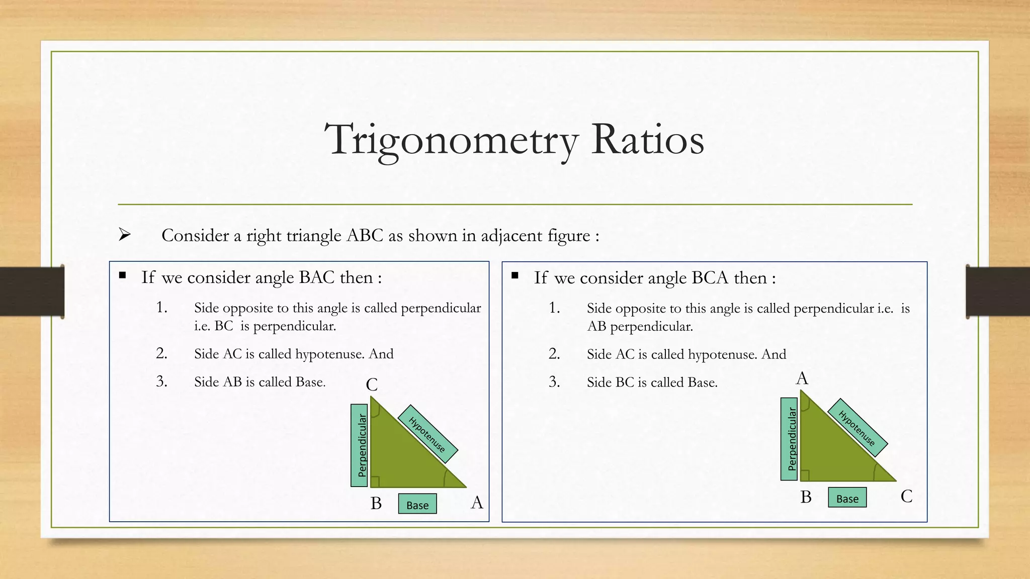 Trigonometric ratios | PPTX