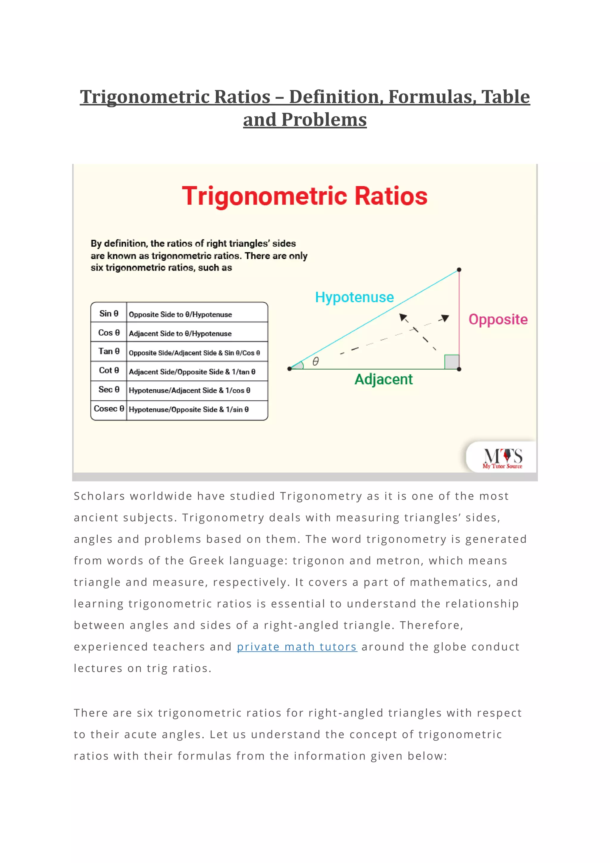 Trigonometric Ratios Definition, Formulas Table and Problems.pdf