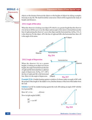 TRIGONOMETRIC RATIOS OF SOME SPECIAL ANGLES | PDF