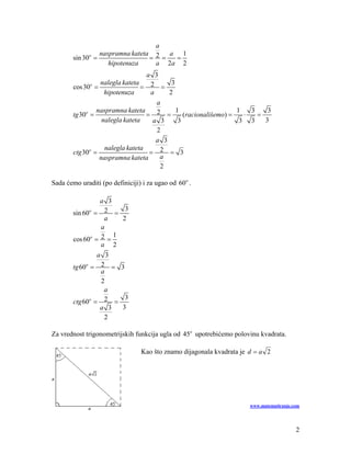 Trigonometrijske funkcije ostrog_ugla | PDF
