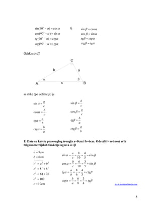 Trigonometrijske funkcije ostrog_ugla | PDF